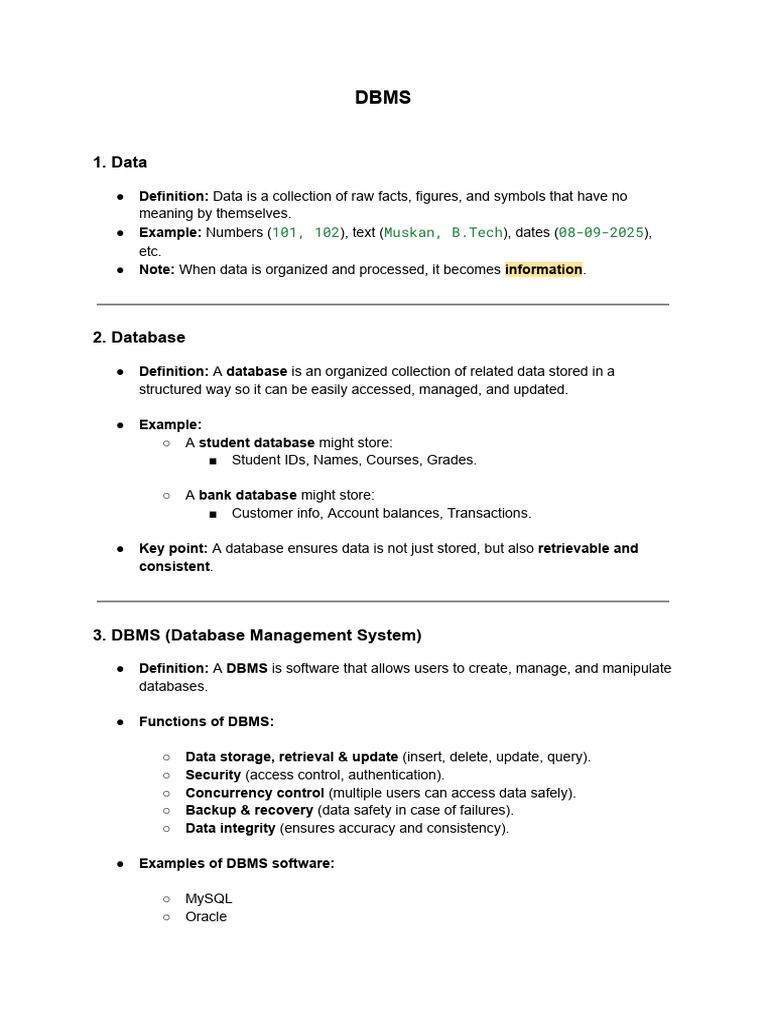 DBMS | PDF | Databases | Relational Model