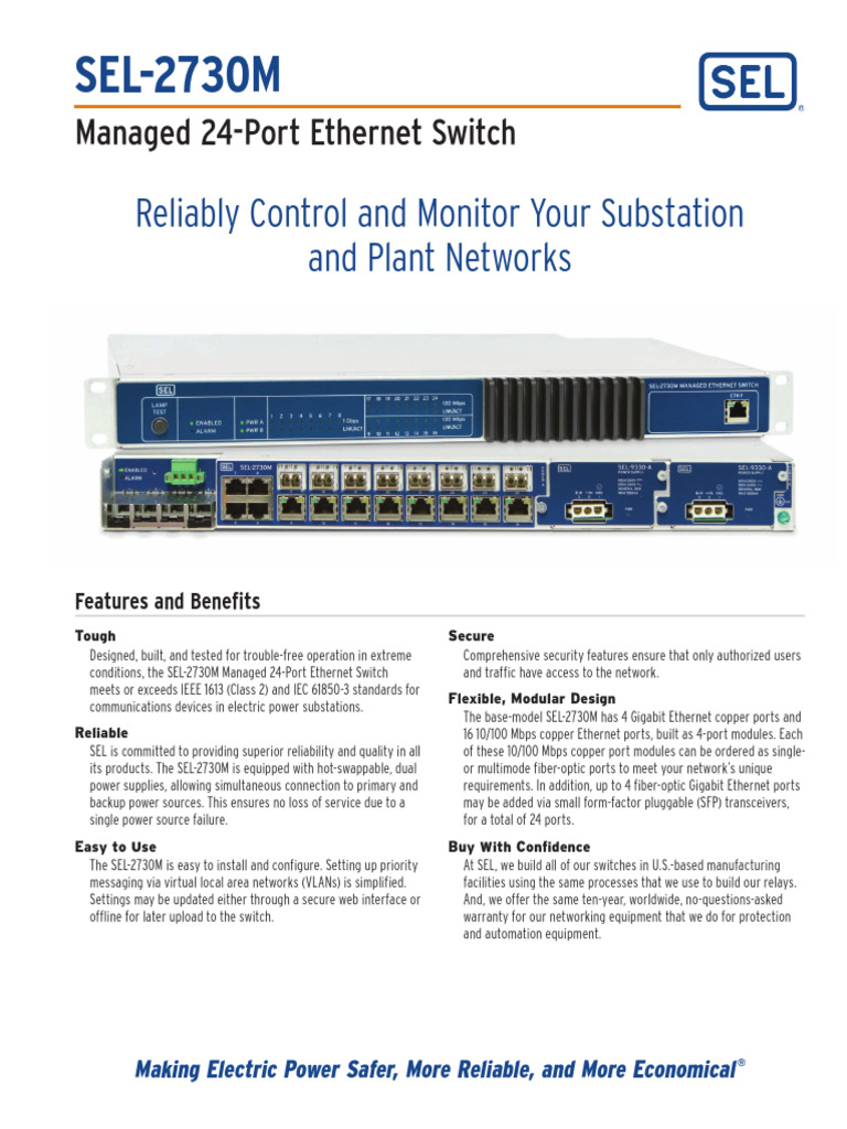 SEL-2730M | PDF | Network Switch | Computer Network