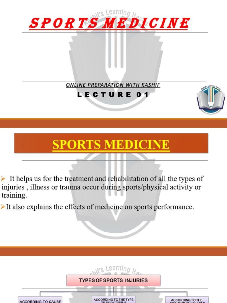 Sports Medicine, Lec 1, Types of Injuries | PDF | Knee | Shoulder