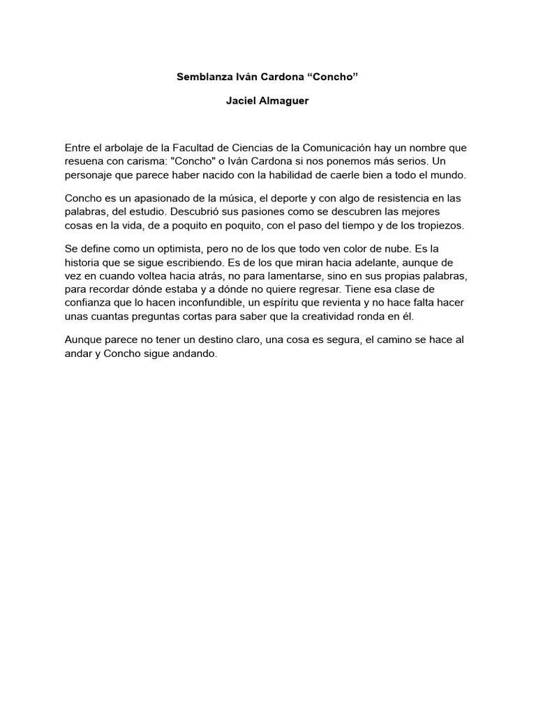 Semblanza de Iván Cardona "Concho" | PDF