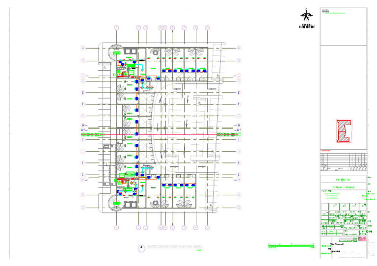 HVAC Master Ground Floor Plan | PDF | Technical Drawing