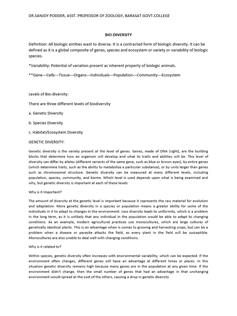 Zoology MSC SEM IV General Ecology Special Biodiversity Notes | PDF ...