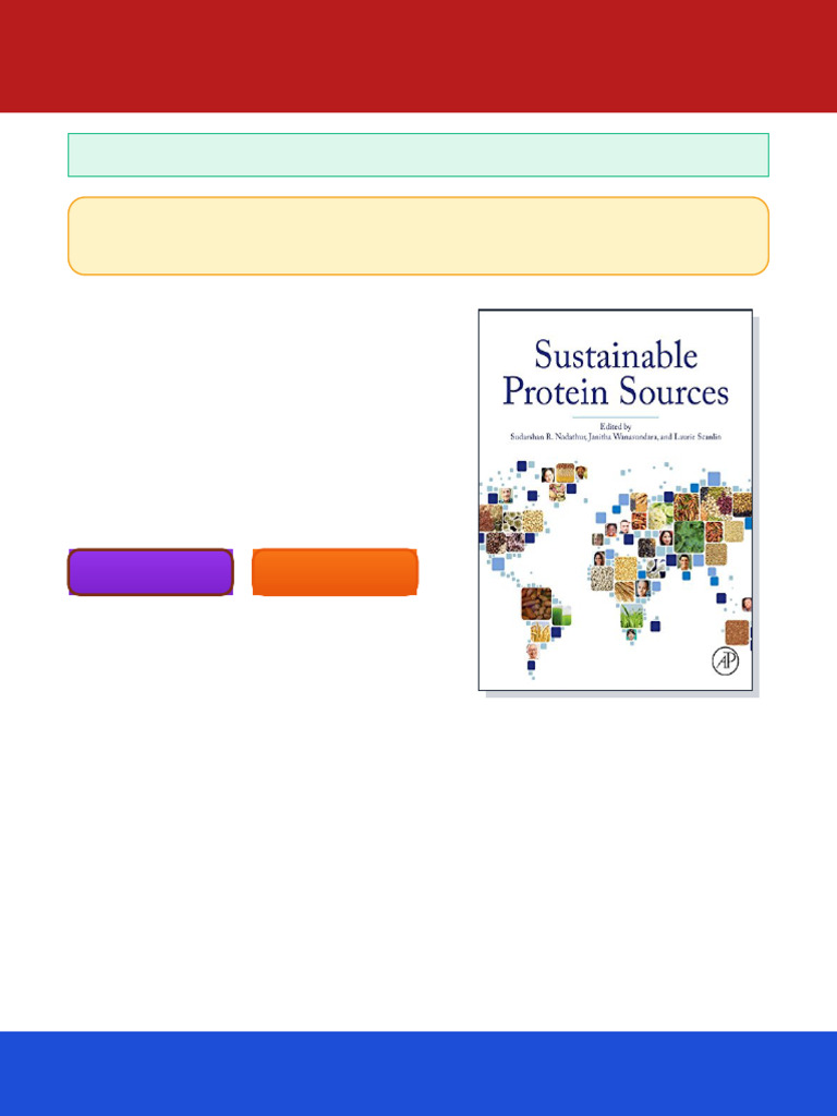 Sustainable Protein Sources 1st Edition Sudarshan R. Nadathur Ebook One ...