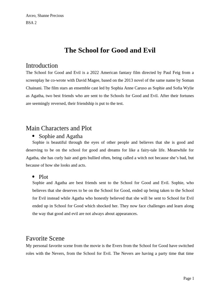 The School For Good and Evil | PDF