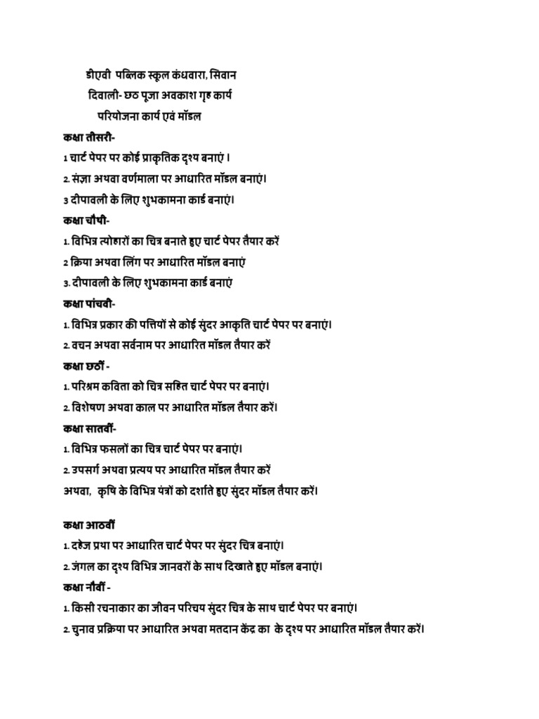Home Assignment (Hindi) | PDF