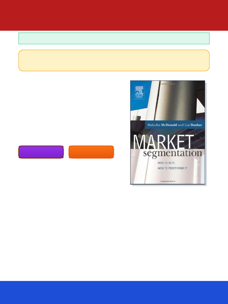 Market Segmentation Malcolm Mcdonald Ebook Full Digital File Set | PDF ...