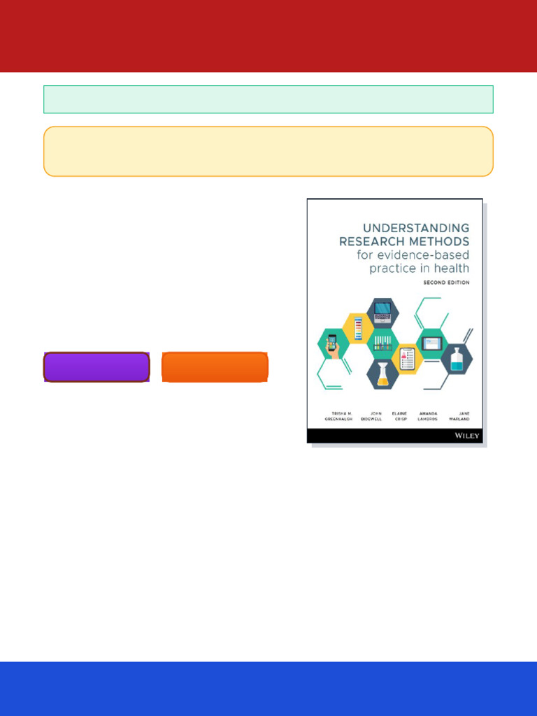 Understanding Research Methods for Evidence-Based Practice in Health 2nd Edition Trisha M ...