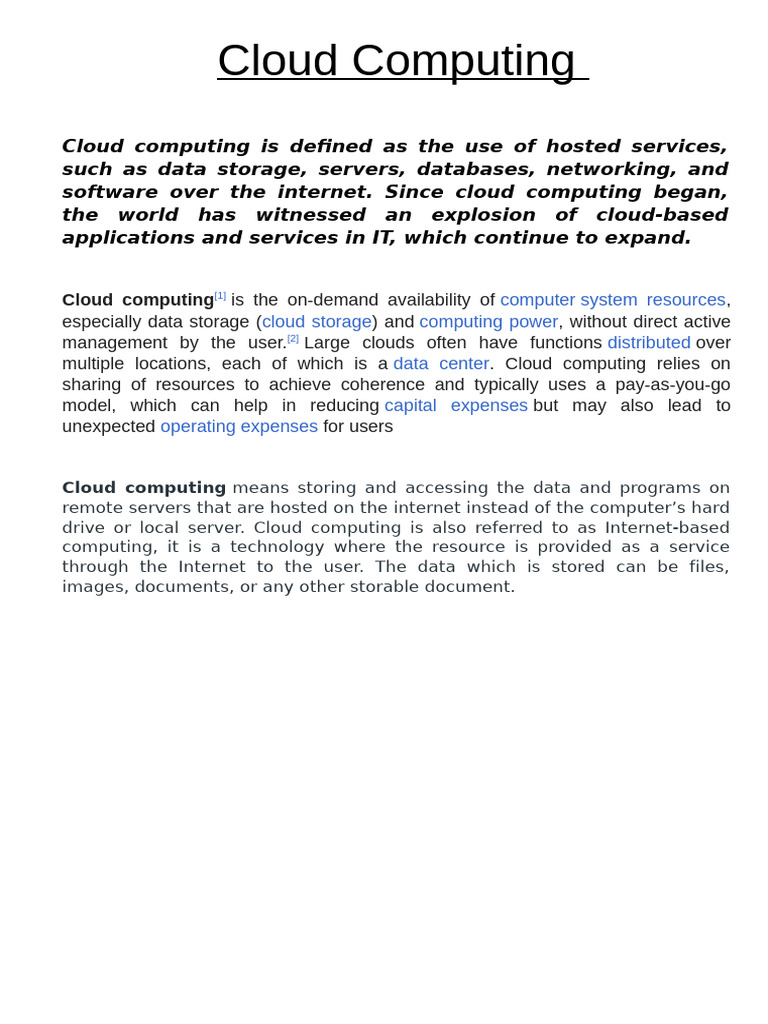 Understanding Cloud Computing Basics | PDF