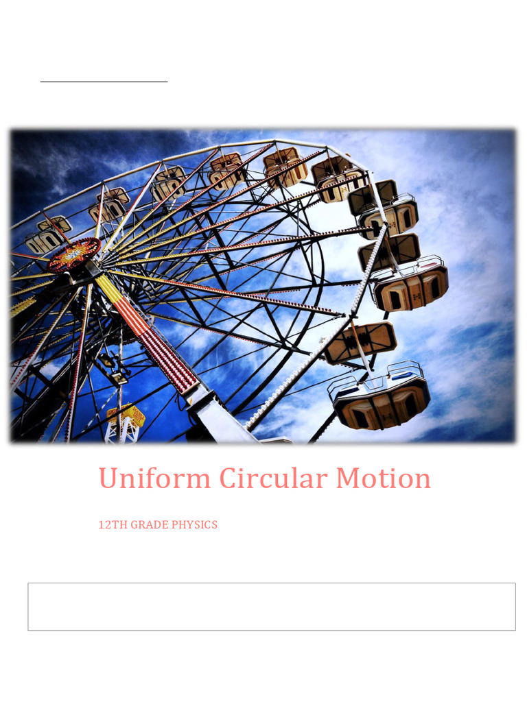 Understanding Uniform Circular Motion | PDF | Rotation Around A Fixed ...