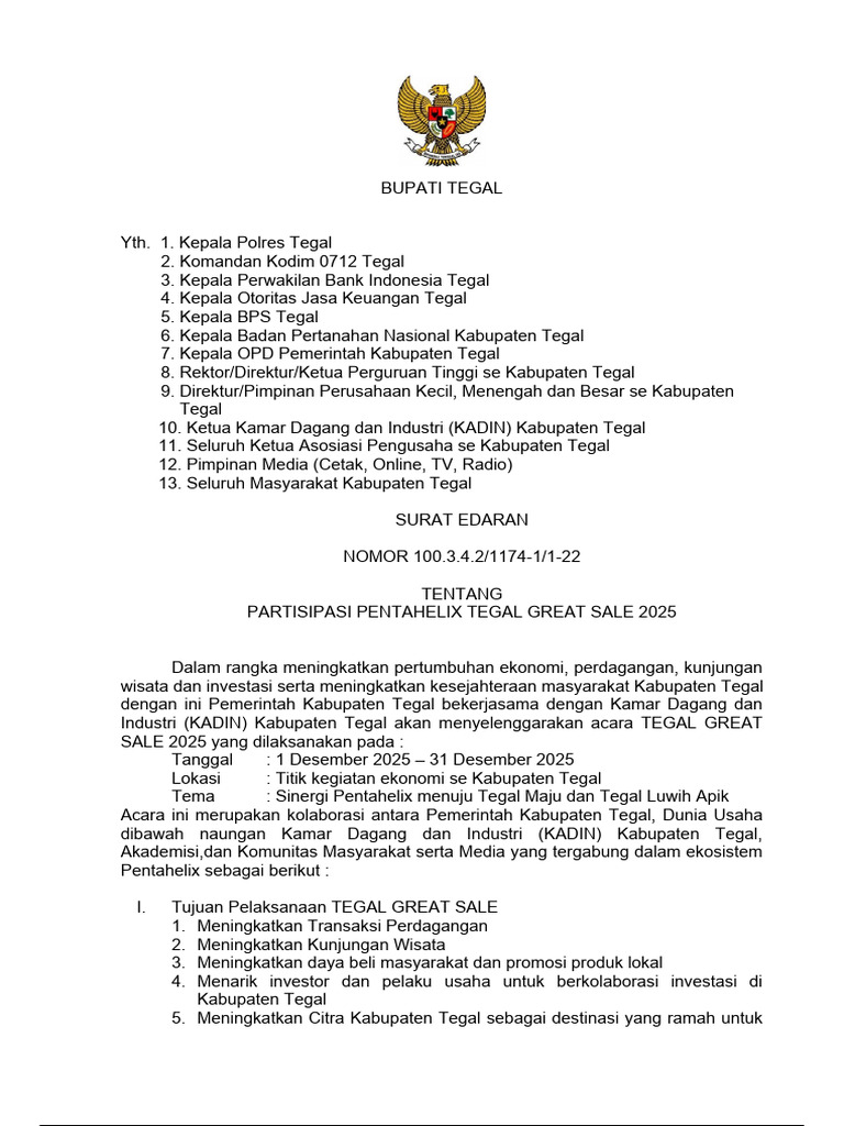 Surat Edaran Partisipasi | PDF