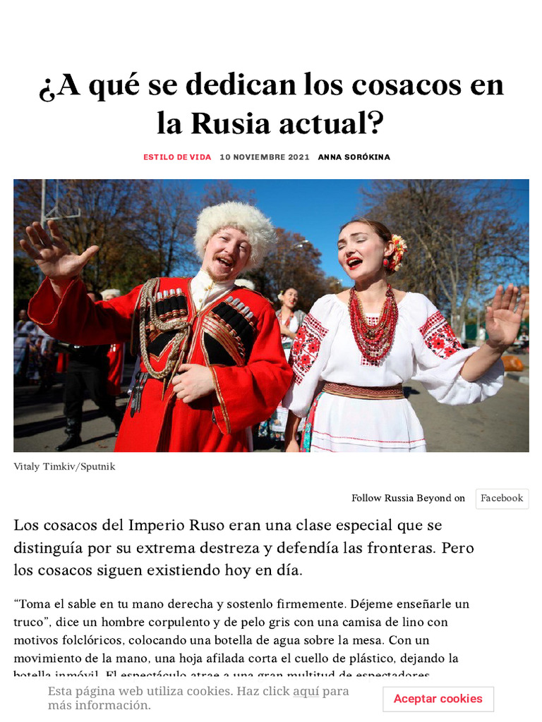 Cosacos en la Rusia moderna: identidad y cultura | PDF | Rusia ...