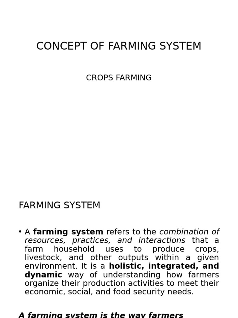 AEA 208 Farming System Concept Notes | PDF | Agriculture | Livestock