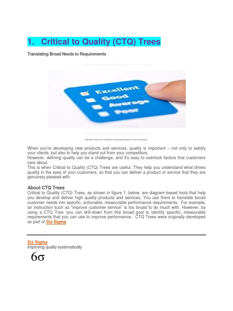Understanding CTQ Trees in Six Sigma | PDF | Brainstorming | Swot Analysis