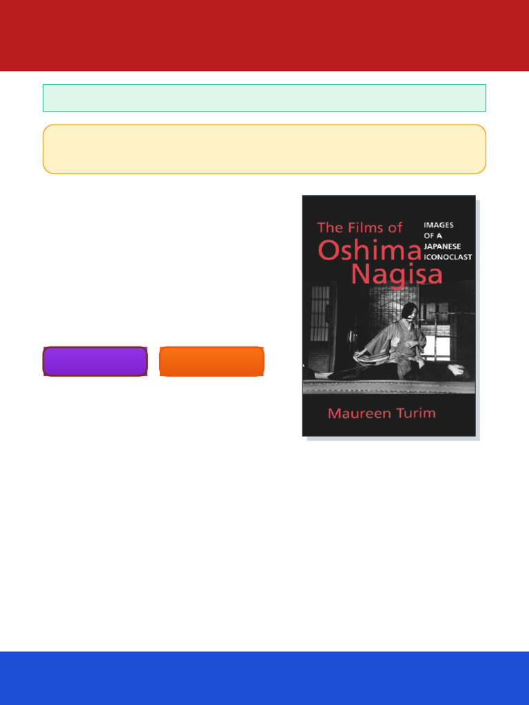 The Films of Oshima Nagisa Images of A Japanese Iconoclast Maureen ...