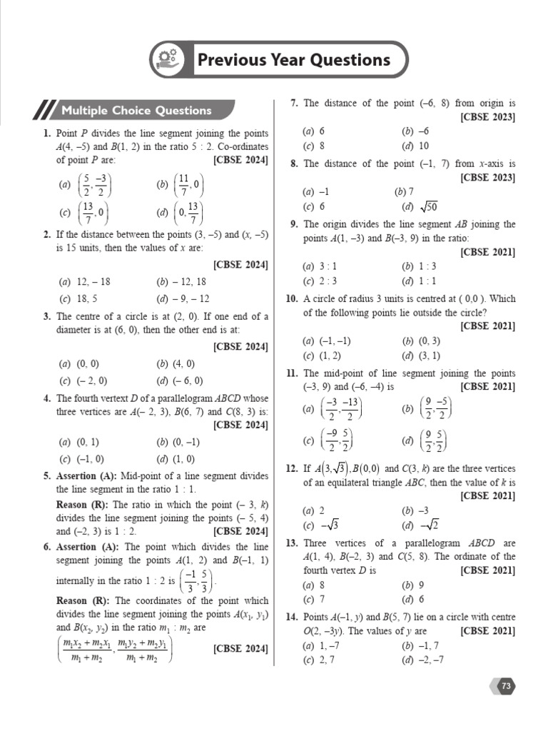 CHAPTER-7 PYQs - Mathematics | PDF | Triangle | Classical Geometry