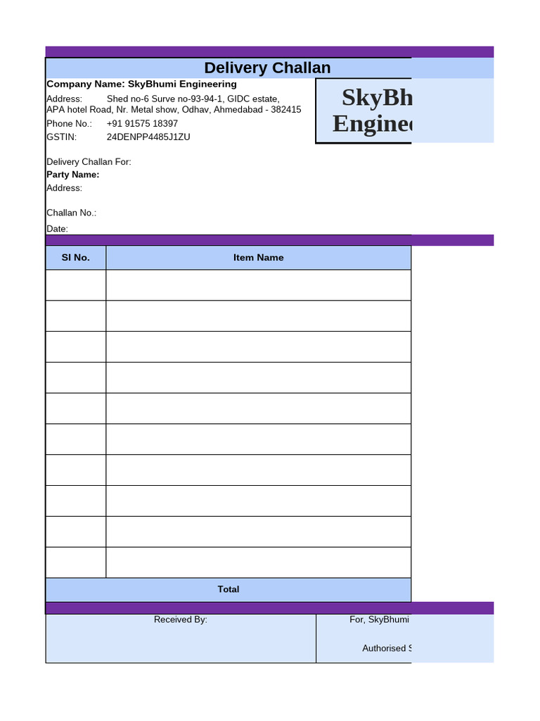 Delivery Challan NEW | PDF