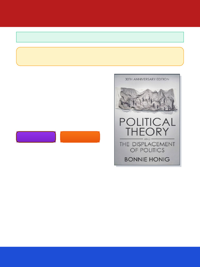 Political Theory and The Displacement of Politics Bonnie Honig Ebook ...