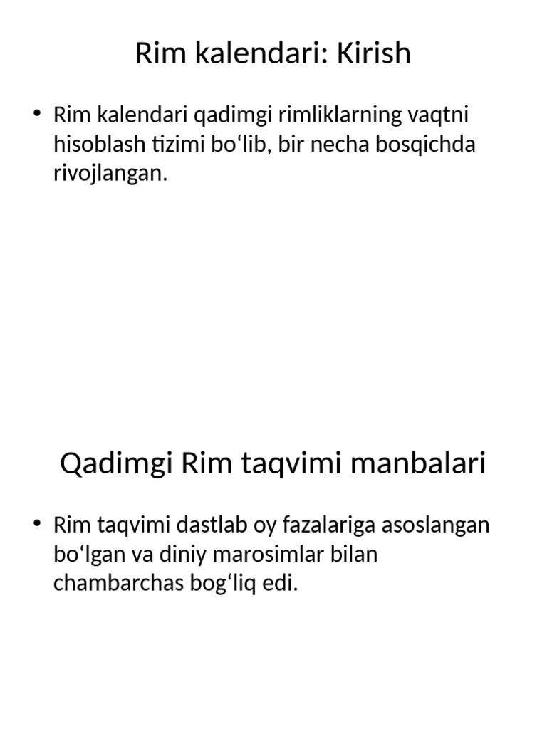 Rim Kalendari 15 Slayd | PDF
