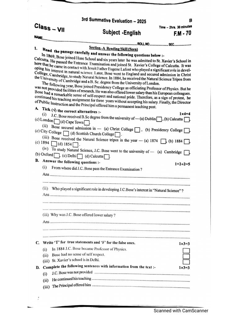 Class Vii | PDF