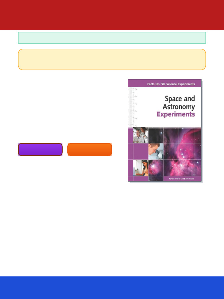 Space and Astronomy Experiments 1st Edition Pamela Walker Ebook 4K PDF ...