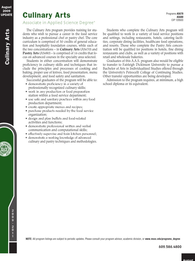 Culinary Arts | PDF | Menu | Restaurants