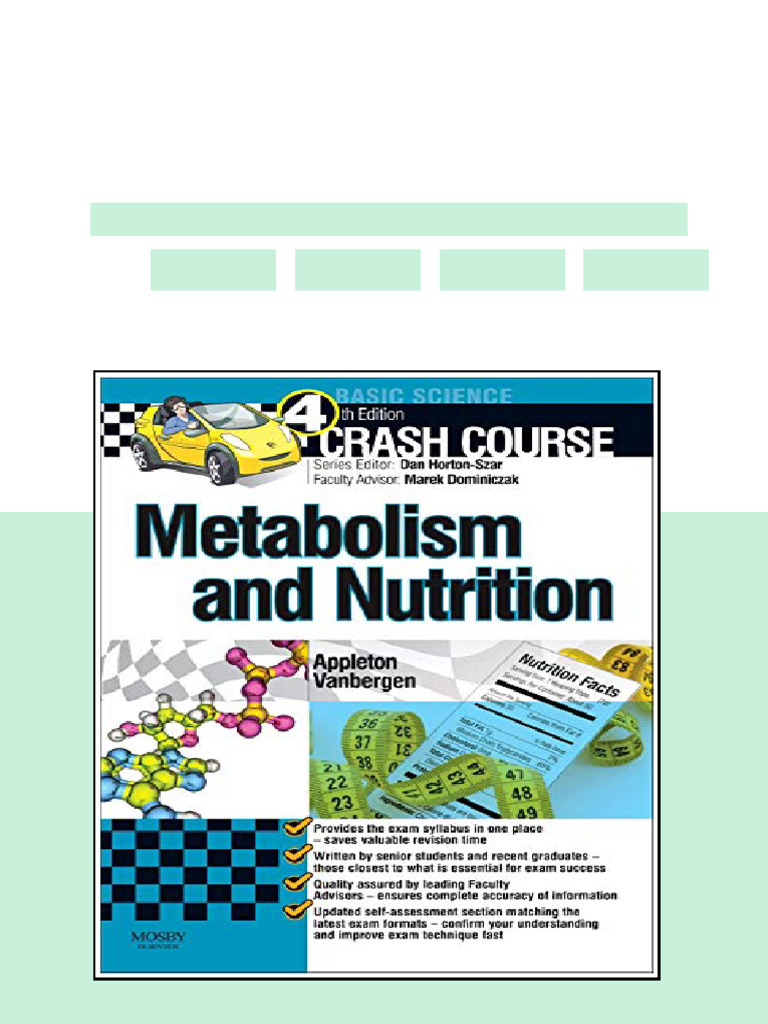 Crash Course Metabolism and Nutrition 4th Edition Vanbergen Ma (Oxon ...