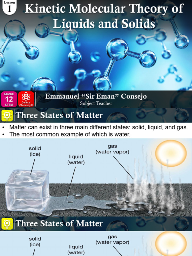 General Chemistry II Lesson 1 Kinetic Molecular Theory of Liquids and ...