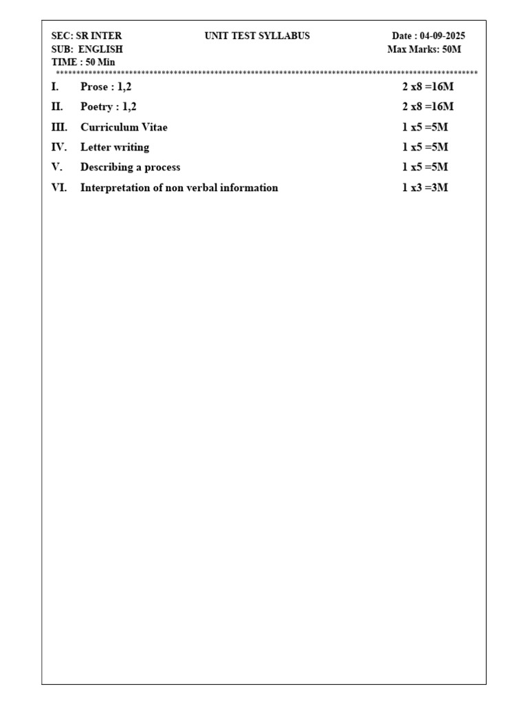 Sec: SR Inter Unit Test Syllabus Date: 04-09-2025 Sub: English Max ...