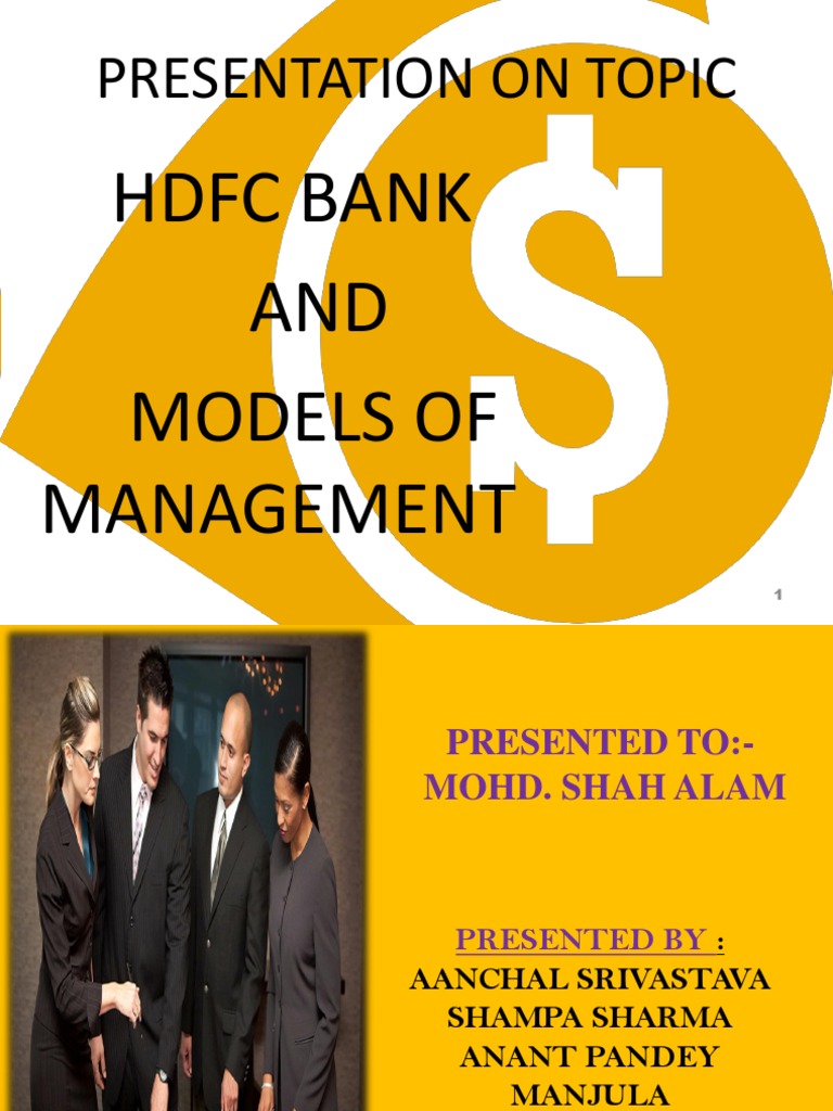 HDFC Bank Management Overview Presentation | PDF | Economic System | Banks