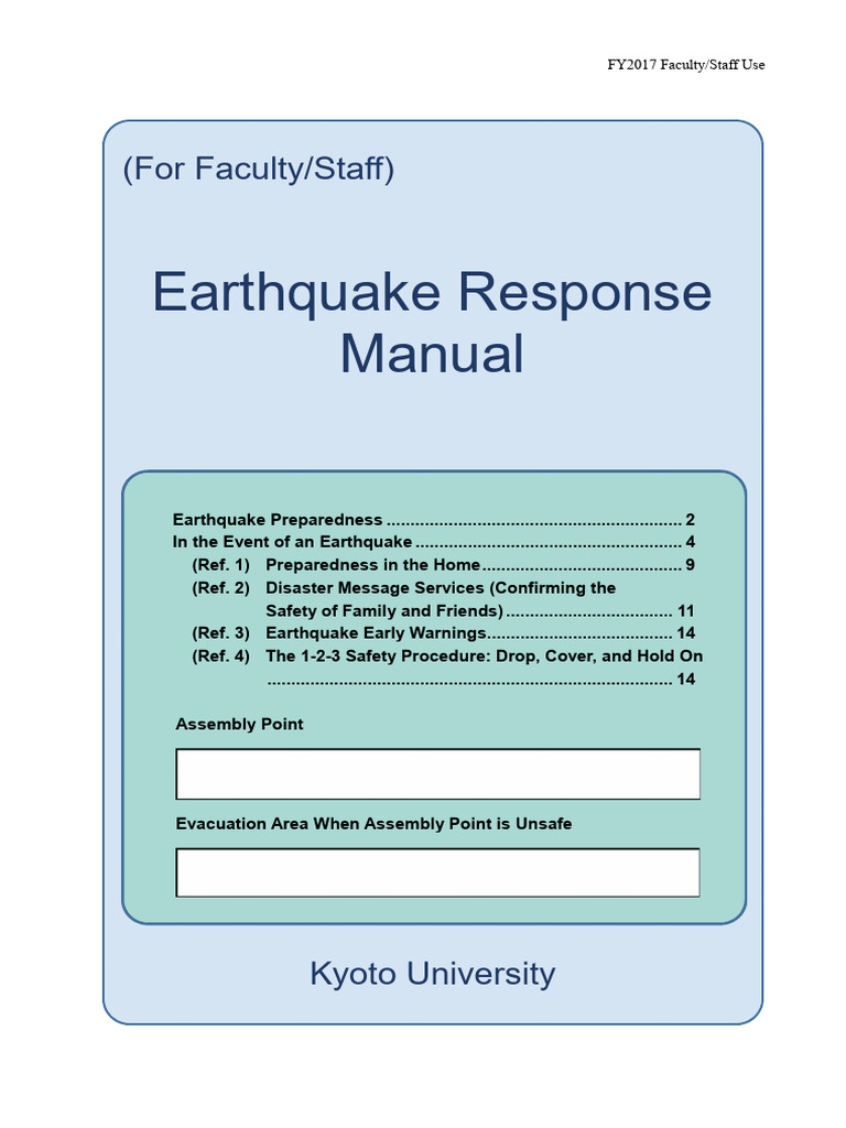 Kyoto University Earthquake Response Guide | PDF | Earthquakes