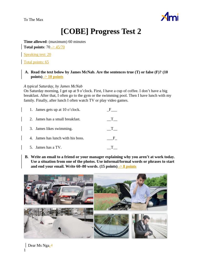 (COBE) Progress Test 2 | PDF