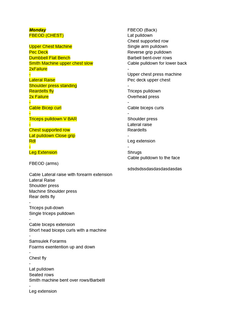 Workout Aaaaaa | PDF