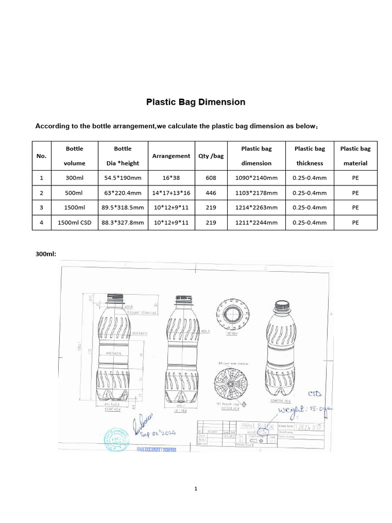 Plastic Bag Dimensions Pdf