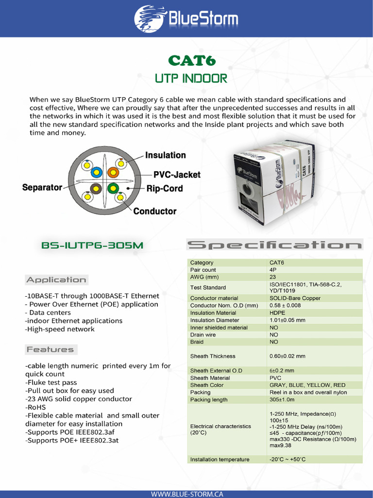 Cat6 Utp Indoor | PDF