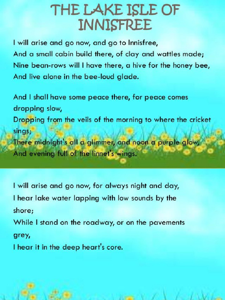 4.2. The Lake of Isle of Innisfree (Poem) 2 | PDF