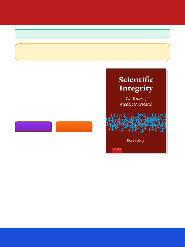 Scientific Integrity The Rules of Academic Research Kees Schuyt Ebook ...