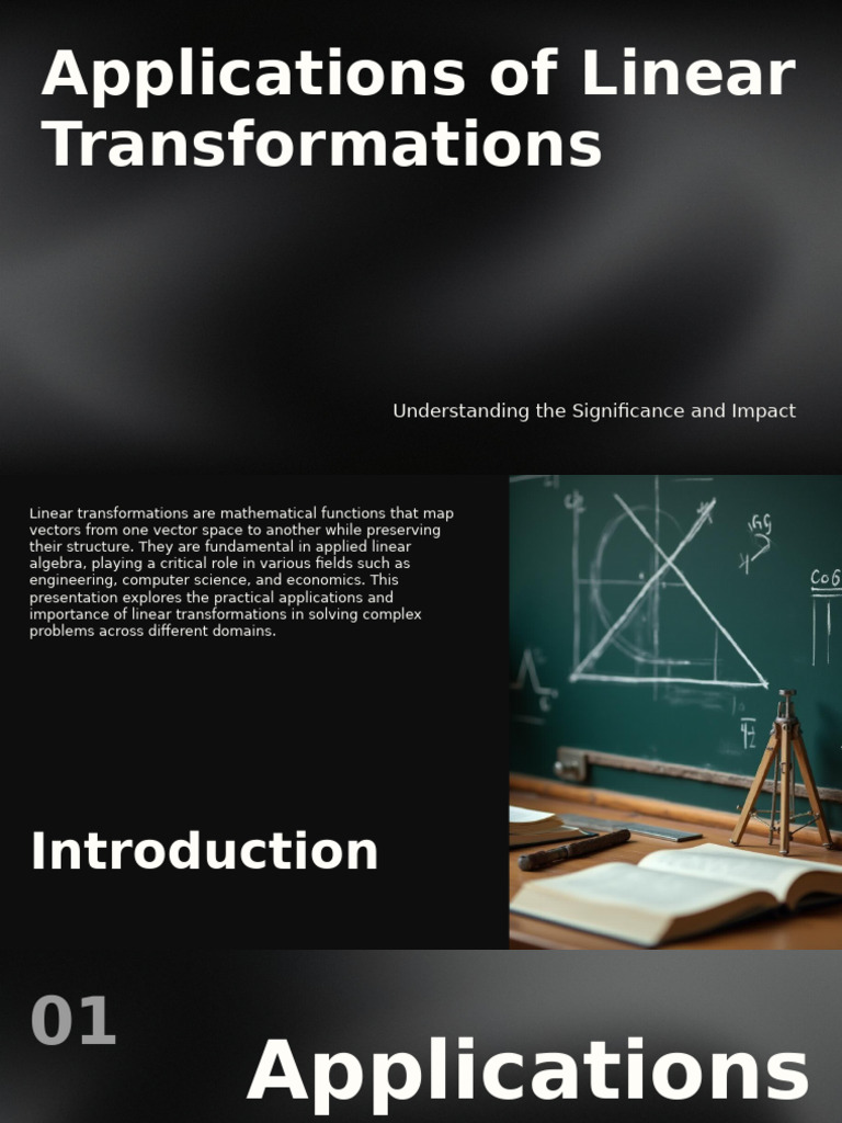 Applications of Linear Transformations | PDF | Linear Map | Vector Space