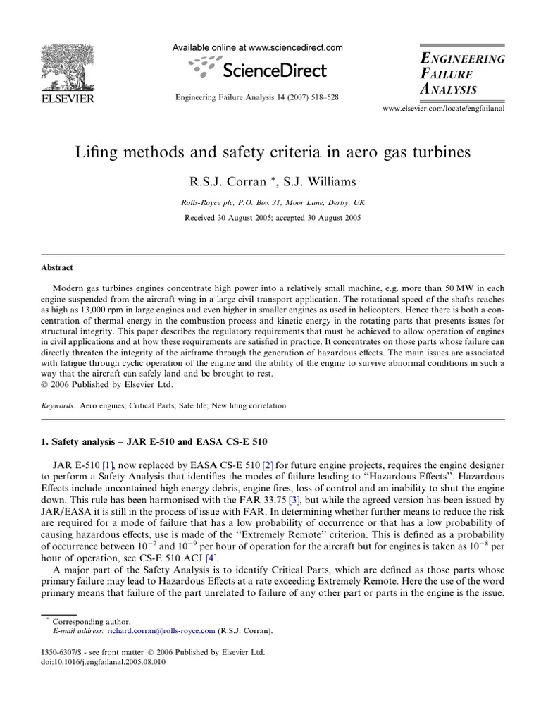 Lifing Methods and Safety Criteria in Aero Gas Turbines | PDF | Fatigue ...