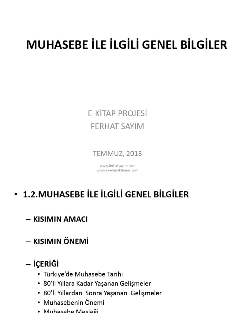 Genel Muhasebe Giris | PDF