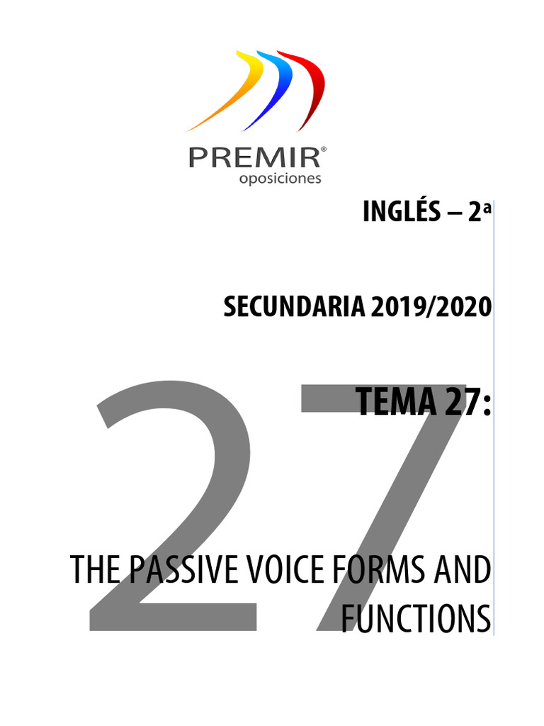 TEMA 27 | PDF | Verb | Subject (Grammar)