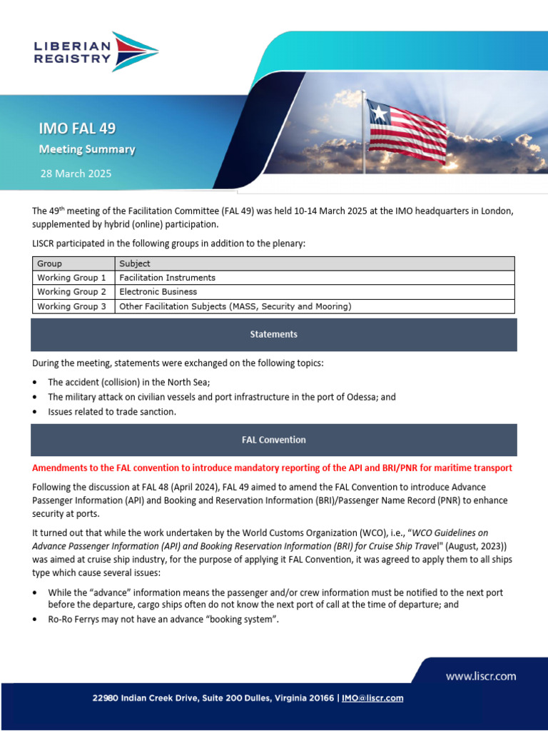 FAL 49 Meeting Summary | PDF | Smuggling
