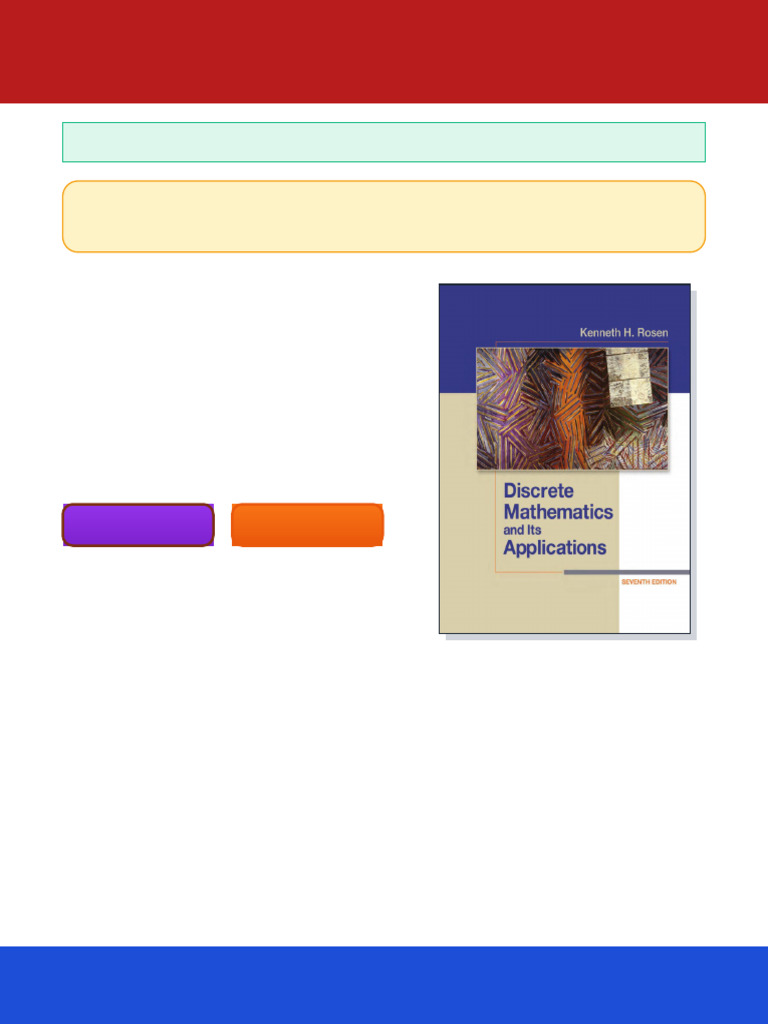 Discrete Mathematics and Its Applications 7th Edition by Kenneth Rosen ISBN 0073383090 978 ...