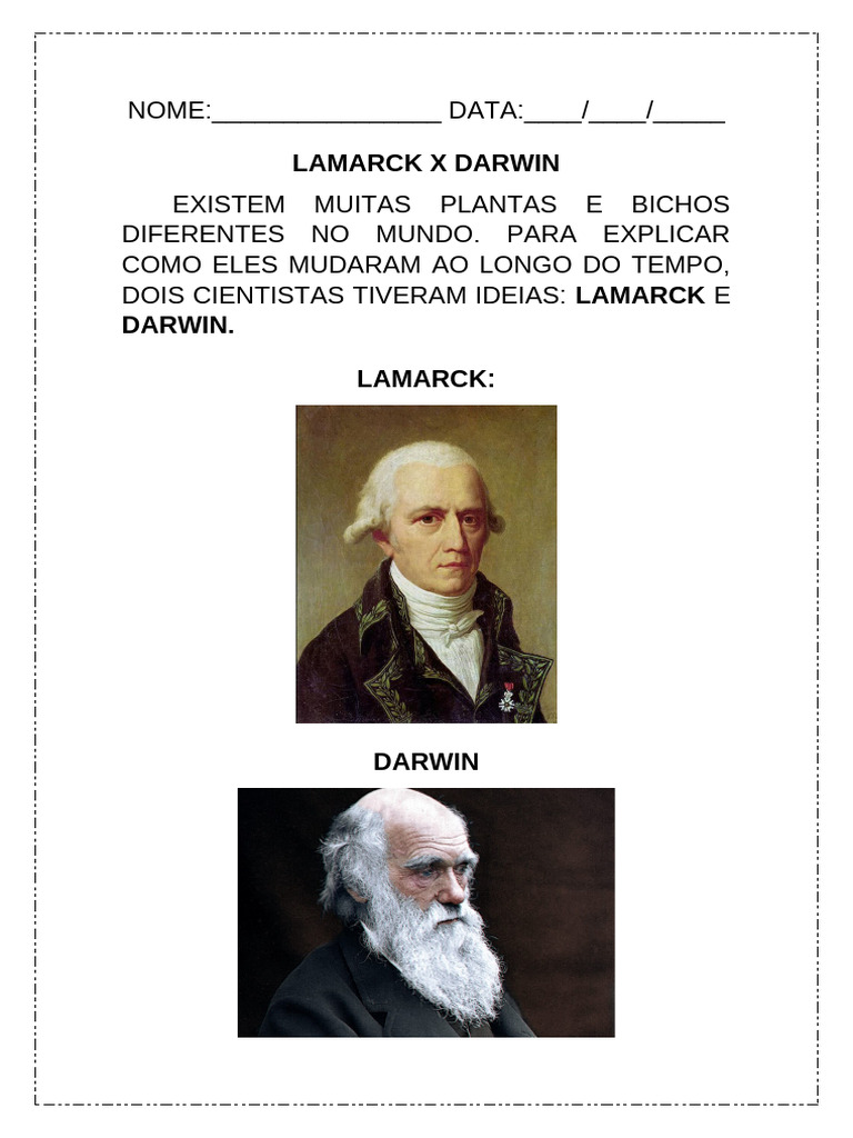Lamarck vs Darwin: Teorias da Evolução | PDF