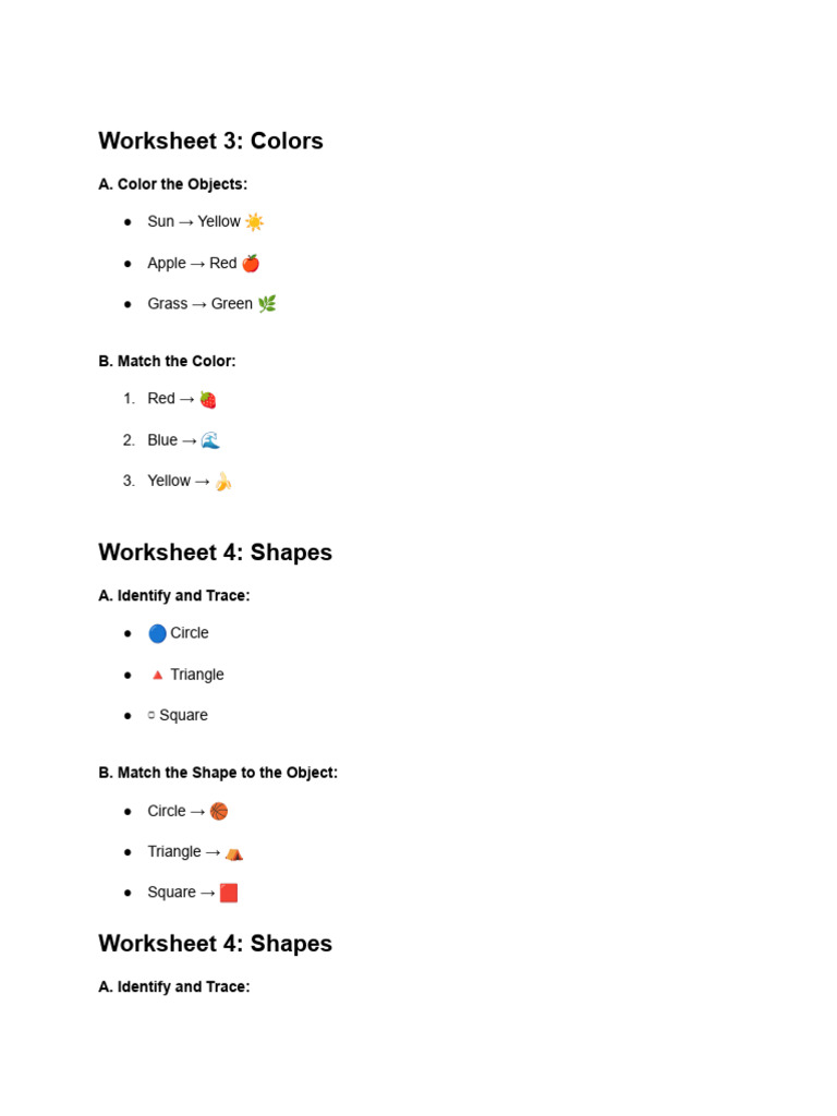 Worksheet 3 - Colors | PDF