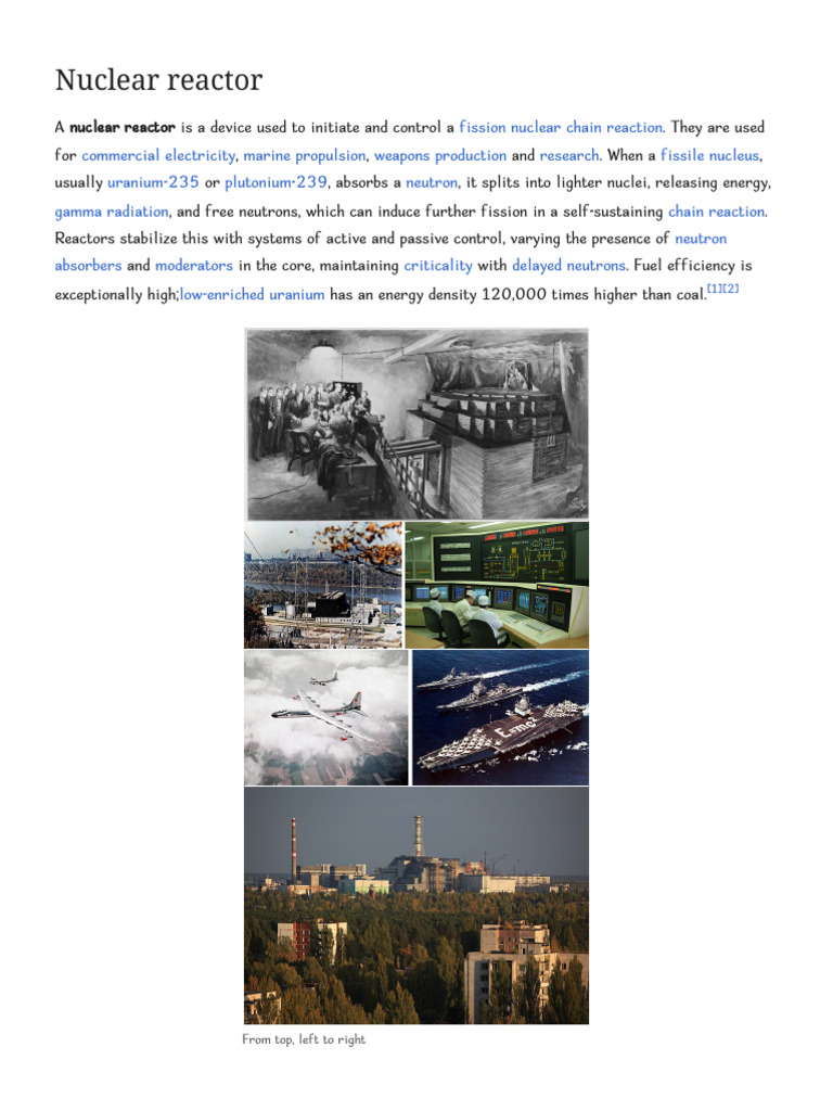 Nuclear Reactor - Wikipedia | PDF | Nuclear Reactor | Nuclear Fission