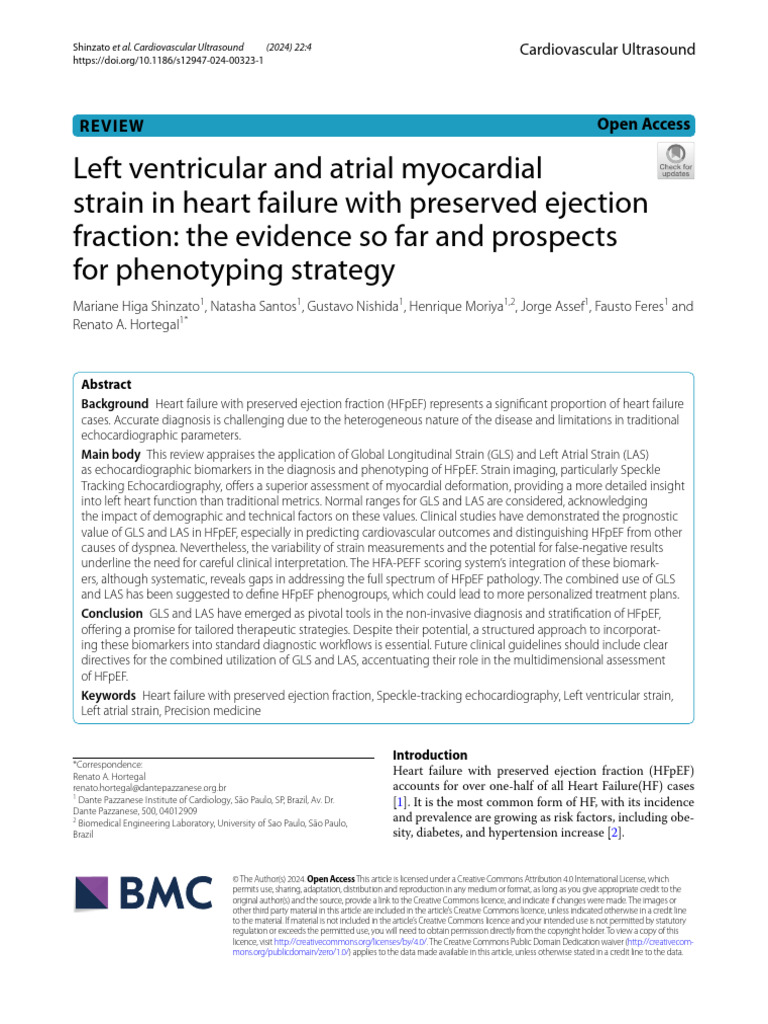 Left Ventricular and Atrial Myocardial Strain in Heart Failure With ...