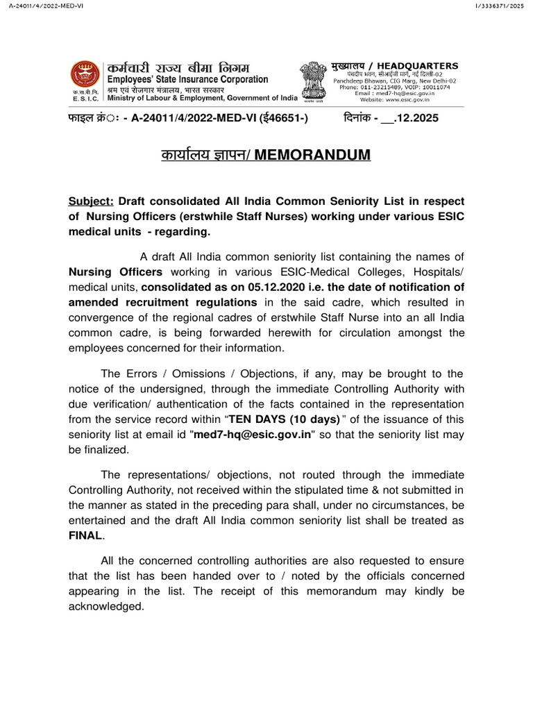 Memorandum_Draft_consolidated_All_India_Common_Seniority_List_in_respect_of_Nursing_Officers ...