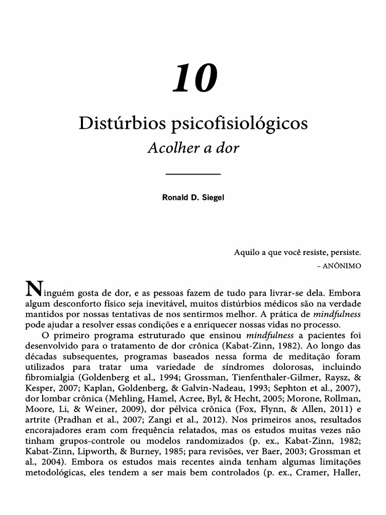 Cap. 10 - Mindfulness e Dor - Mindfulness e Psicoterapia - 2ed ...