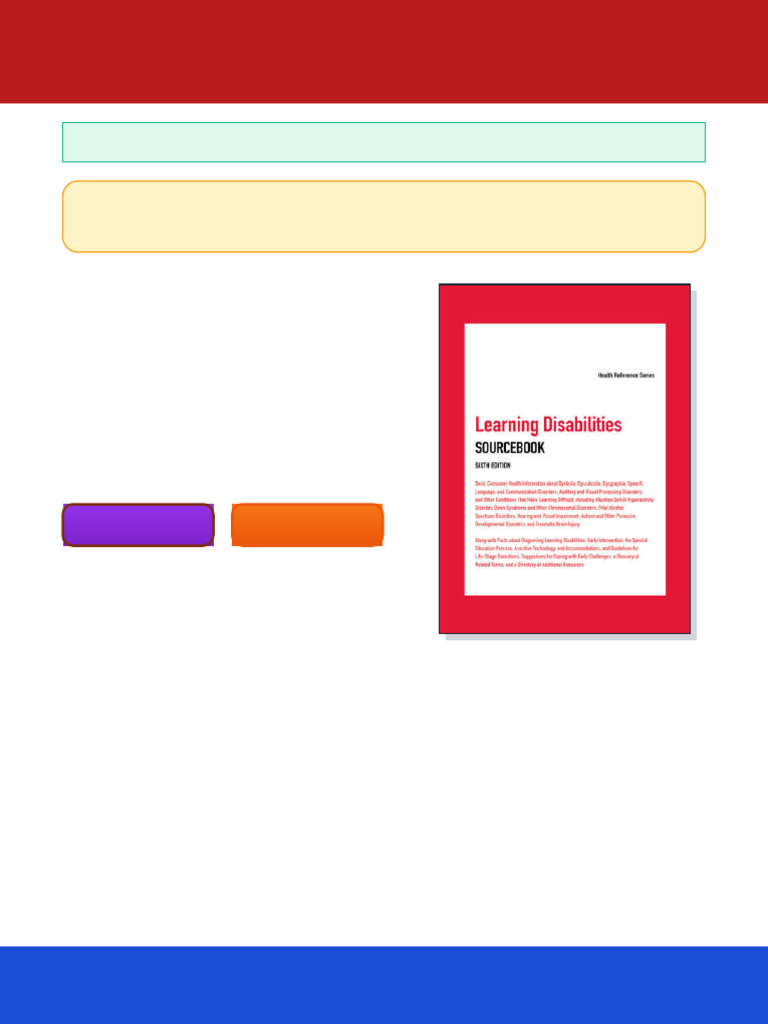 Learning Disabilities Sourcebook (Health Reference), 6th Edition Angela ...