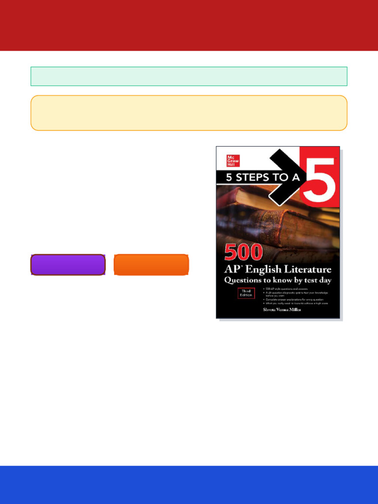 5 Steps To A 5: 500 AP English Literature Questions To Know by Test Day ...